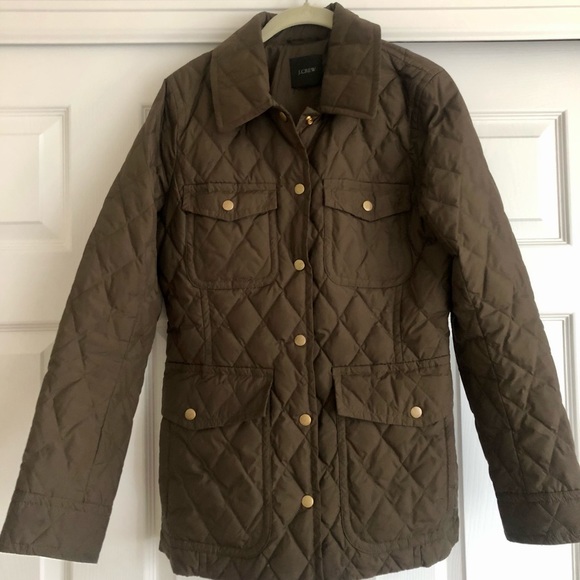 J. Crew | Jackets & Coats | J Crew Forest Green Quilted Jacket | Poshmark